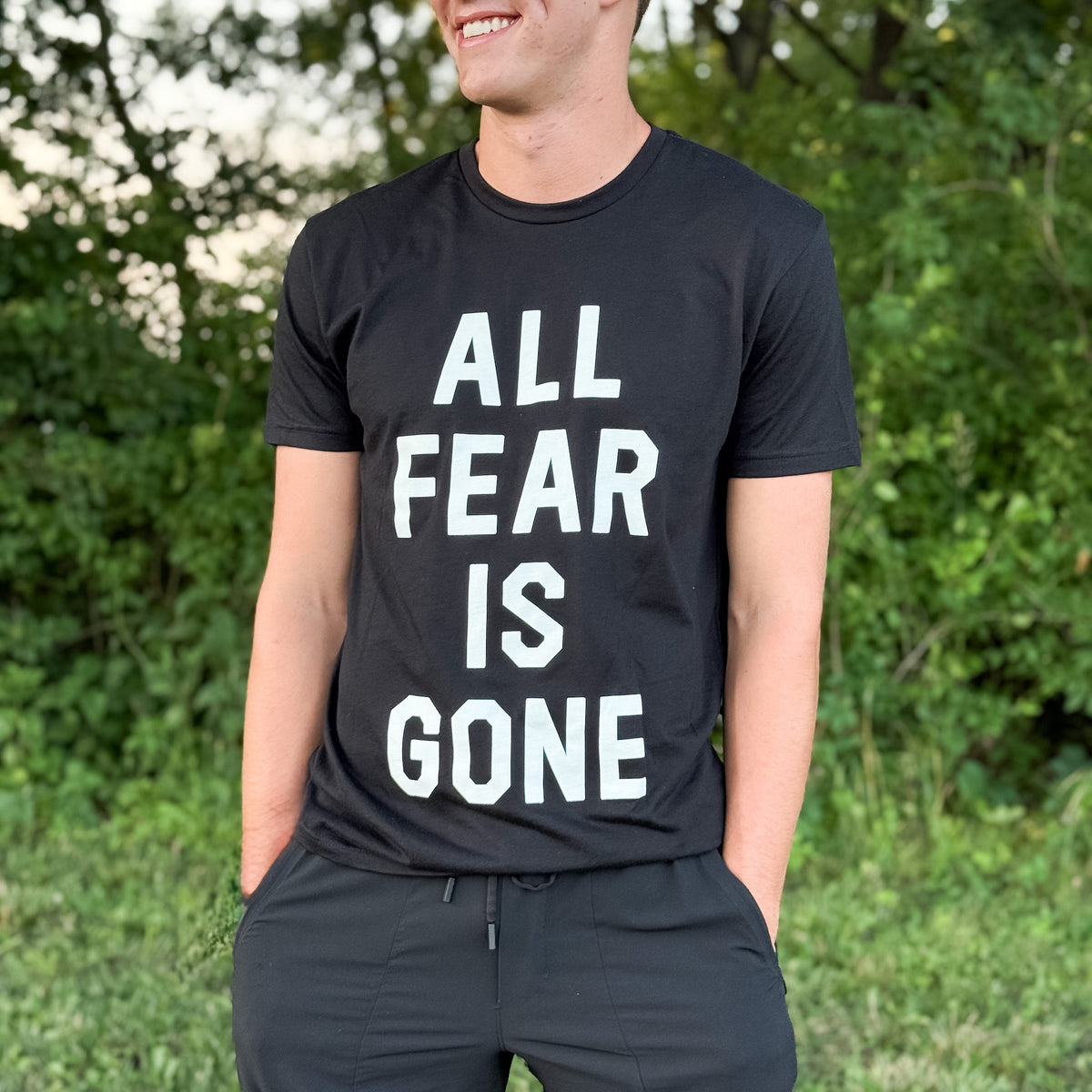 All Fear is Gone Tee in Black | Christian, good quality, encouraging ...